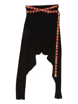Emilio Pucci Belted Printed Flowy Tapered Leg Pants - Black