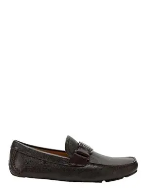 FERRAGAMO Logo Buckle Loafers - Black