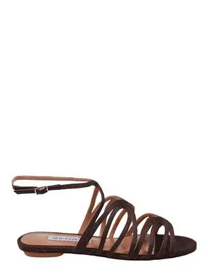 AQUAZZURA Serenade Strappy Flat Sandals - Brown