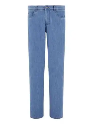 Canali Mid-rise Slim-fit Jeans - Medium Blue