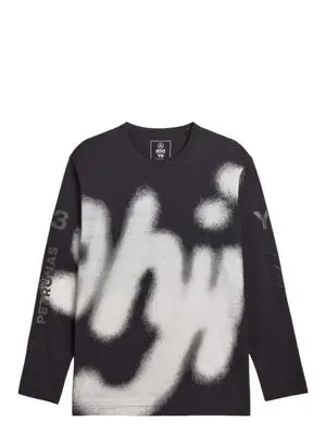 Y3 Mercedes Amg Petronas Formula 1 Team Yohji Graphic Long Sleeve T-shirt - Black