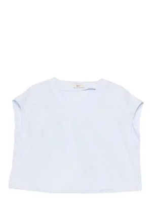 Herno V-neck Short Sleeve Top With Drawstring Hem - White