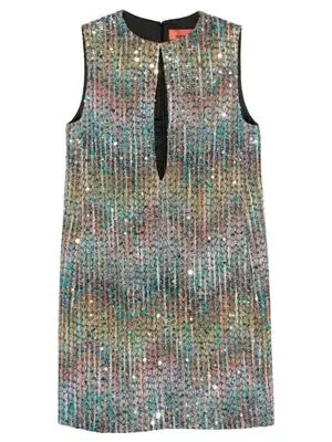 Missoni Sequin-embellished Metallic-thread Mini Dress - Gray