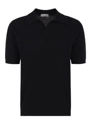 ROBERTO COLLINA Bouclé-knit T-shirt - Black