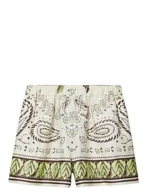 TORY BURCH Tory Burch Printed Silk Camp Shorts