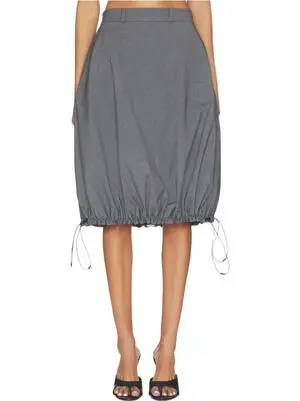 Coperni Belted Midi Skirt With Drawstring Hem - Grey
