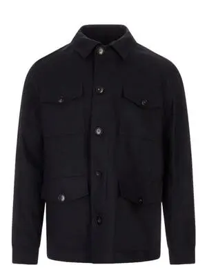 Canali Multi-pocket Shirt Jacket - Black