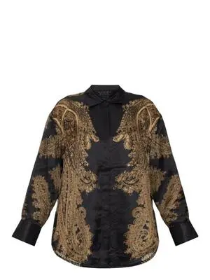 ALLSAINTS Bernie Long-sleeved Printed Shirt - Brown