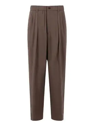 Giorgio Armani Pleated Tapered Pants - Brown