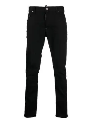 Dsquared2 Logo Patch Slim-fit Jeans - Black