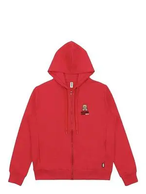 Moschino Hooded Zipper Casual Jacket - Red