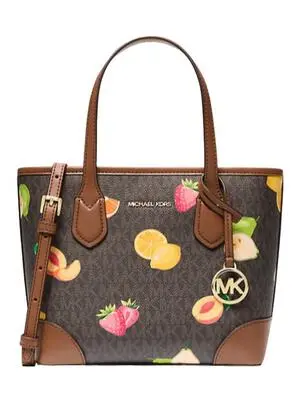 Michael Kors Eva Extra-small Printed Signature Logo Convertible Tote Bag - Brown