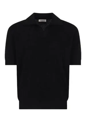 ROBERTO COLLINA Open-knit Short-sleeve T-shirt Black