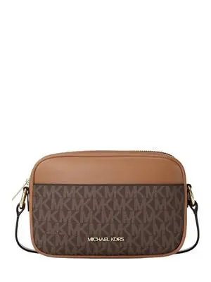 Michael Kors Jet Set Small Signature Logo Camera Crossbody Bag - Brown