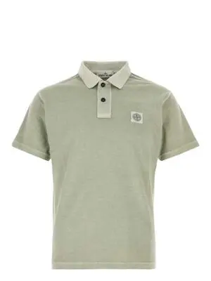 Stone Island Compass-motif Short Sleeved Polo Shirt - Sage