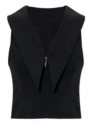 Cult Gaia V-neck Vest With Central Zip - Black