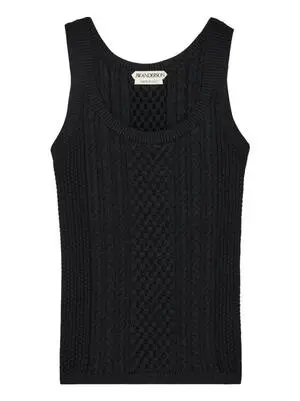 J.W.ANDERSON Cable-knit Racerback Tank Top - Black