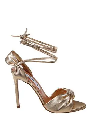 AQUAZZURA Aquazzura Knot Detailed Ankle Strapped Stiletto Sandals
