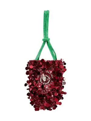 ANYA HINDMARCH Embellished Satin Mini Bucket Bag - Red