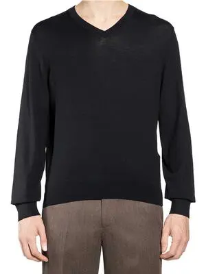 TOM FORD Long-sleeve V-neck Top - Black