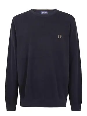 Fred Perry Piqué-stitched Crewneck Top - Ebony