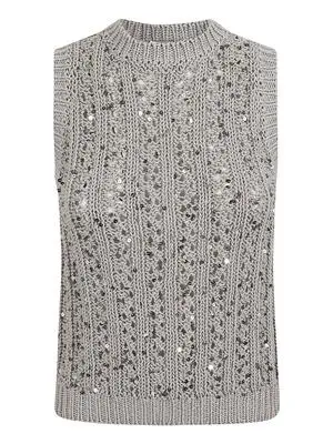 PESERICO Peserico Sleeveless Sequin Knit Vest