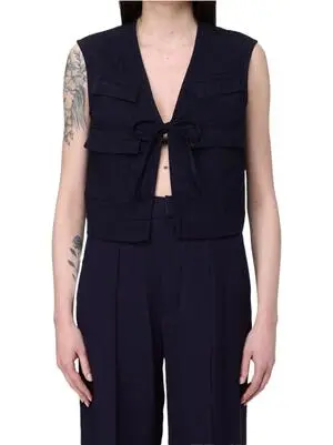 Barena Venezia Barena Multi Lisca Tie-Front Vest Navy