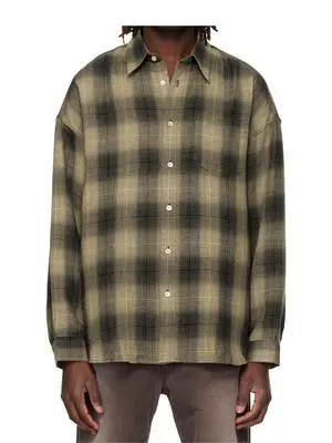 SUNFLOWER Stable Plaid-pattern Shirt Black