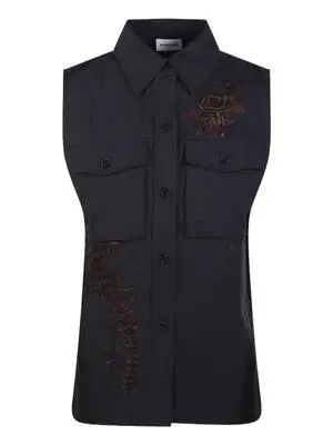 P.a.r.o.s.h P.A.R.O.S.H. Embroidered Sleeveless Shirt Black