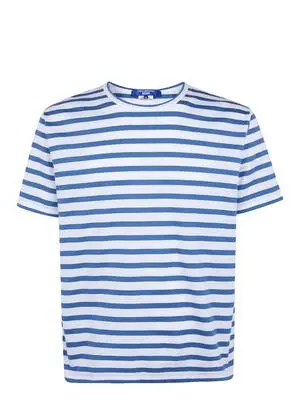 Junya Watanabe Striped Short Sleeve T-shirt - Whiteblue