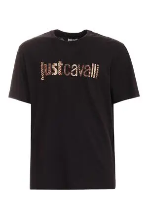 Just Cavalli Logo Print T-shirt - Black
