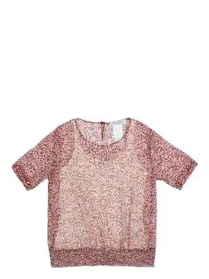 Max Mara Printed Round Neck Short Sleeve T-shirt - Multicolor