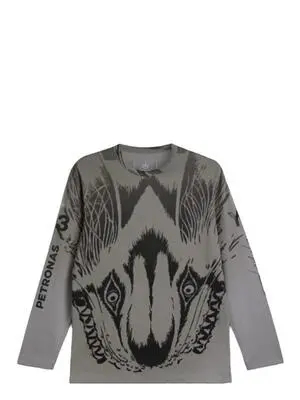 Y3 Mercedes Amg Petronas Formula 1 Team Wolf Graphic Long Sleeve T-shirt - Gray