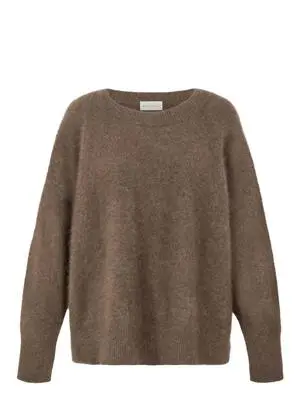 P.a.r.o.s.h Crew Neck Sweater With Ribbed Cuffs And Hem - Brown