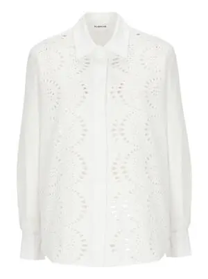 P.a.r.o.s.h Embroidered Long Sleeve Shirt - White