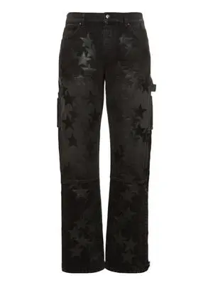 Amiri Carpenter Pants With Star Embroidery - Black