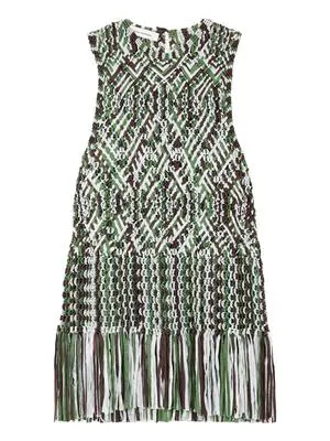 WALES BONNER Fringed Macramé Top - Multicolor