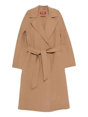 Max Mara Max Mara Long-Sleeved Belted Coat Brown
