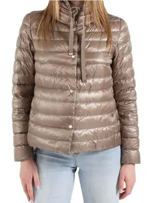 Herno Long Sleeve Quilted Coat - Brown