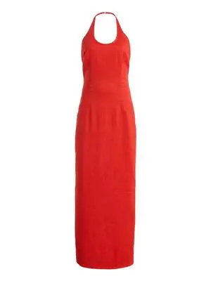 SIR. Sleeveless Halter Neck Dress - Red