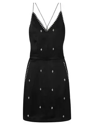 WALES BONNER Studded Satin Mini Dress - Black