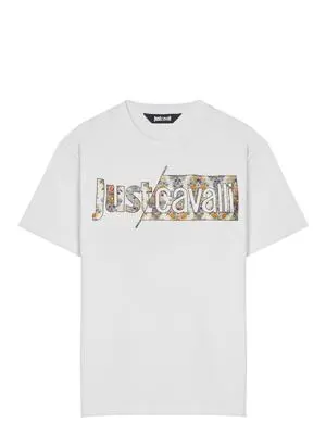 Just Cavalli Floral Logo T-shirt - White