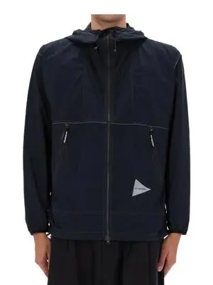AND WANDER Pertex Hooded Windbreaker Jacket - Blue