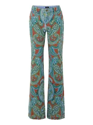 Etro Paisley-print Flared Jeans - Blue