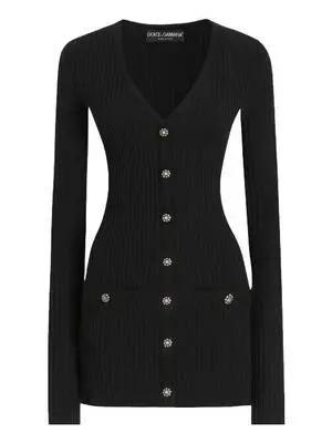 DOLCE & GABBANA Dolce & Gabbana Ribbed Cardigan With V-Neck And Button Fastening