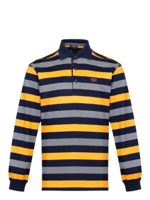 PAUL  SHARK Striped Long-sleeved Polo Shirt - Black