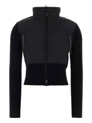 Moncler Zip-up Panelled Cardigan - Black