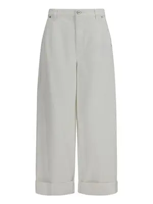 Brunello Cucinelli Wide-leg Turn-up Trousers - Gray