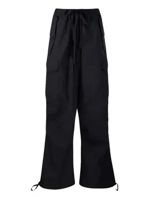 P.a.r.o.s.h Cargo Pants With Drawstring And Adjustable Hem - Black