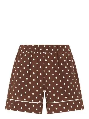 P.a.r.o.s.h Polka Dot Silk Shorts - Brown